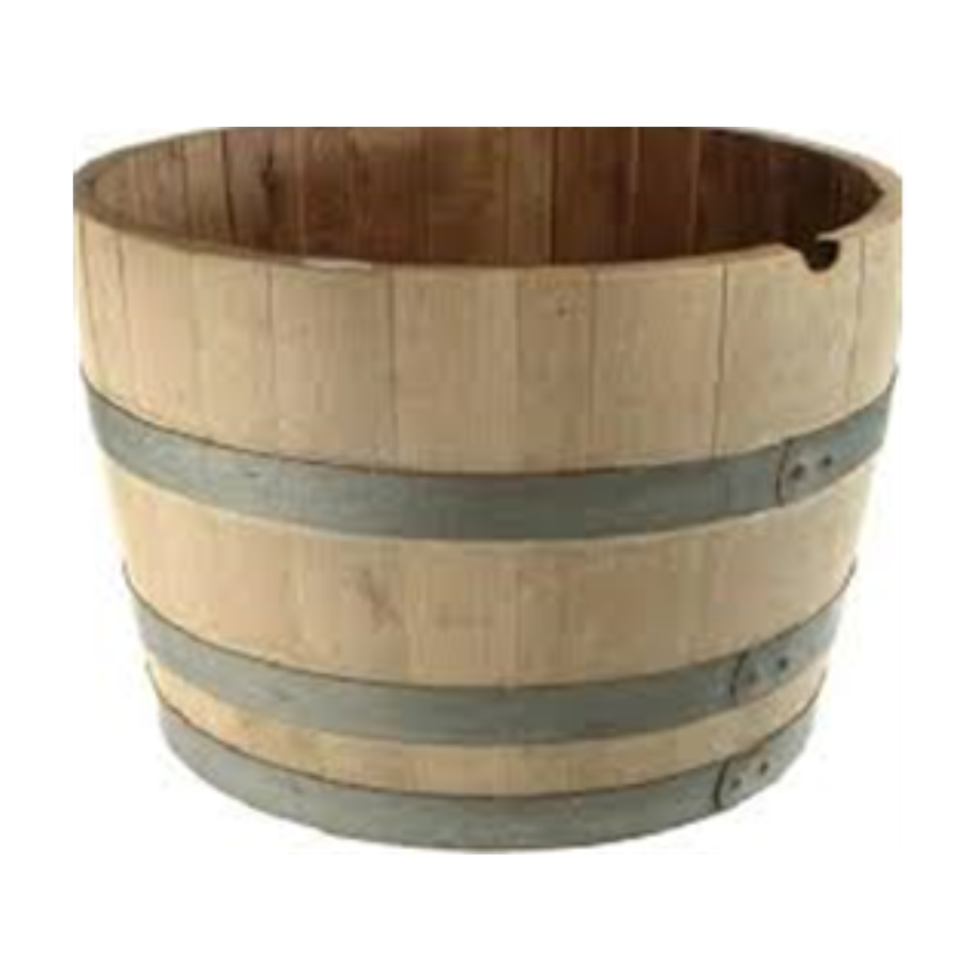 Oak Whiskey Barrels – Half – Blue Grass Nursery & Garden Centre ...